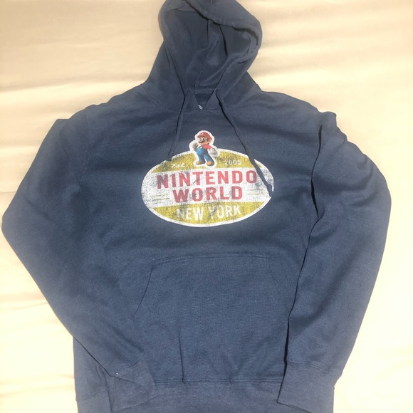 Nintendo | Sweaters | Vintage Nintendo World Nyc Light Hoodie | Poshmark